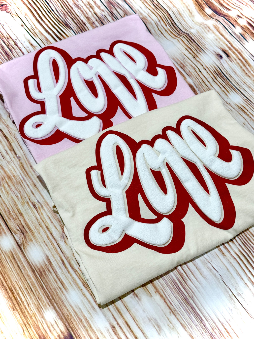 LOVE - 2 Color with Puff - Screenprinted Tee or Crewneck Fleece ...